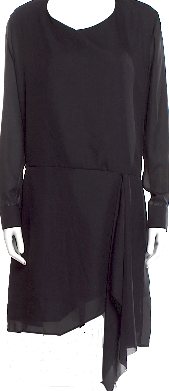 Acne Studios Sweden. Black Long PolyTech Asymmetrical Dress | PILGRIM ...